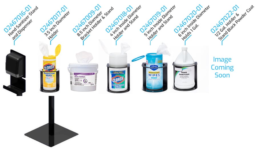 Hand Sanitizer Wipes, Stands, Dispensers, & PPE | Marlin Steel